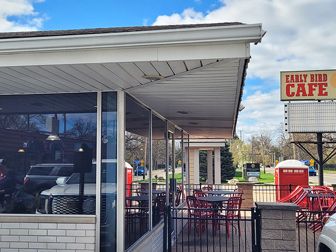 The unassuming exterior of Early Bird Cafe in Keego Harbor might not stop traffic, but locals know this modest building houses breakfast magic worth seeking out.