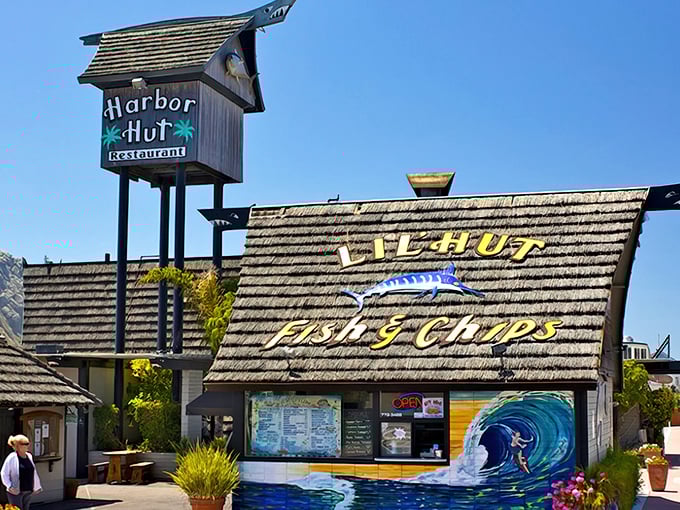 This weathered beauty sits waterfront like a salty sea captain telling tales of legendary fish and chips.