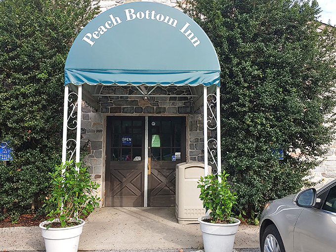 The stone facade and distinctive blue awning of Peach Bottom Inn isn't trying to be trendy&mdash;it's too busy being timeless.