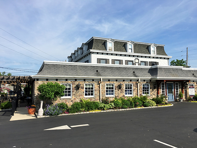 Standing proudly at the crossroads since 1719, this historic stone tavern looks like it's seen more American history than a Ken Burns documentary.