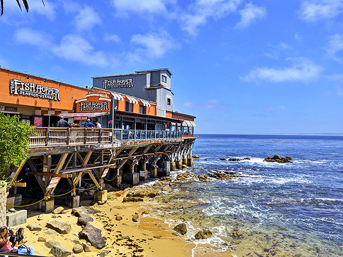 Perched dramatically over Monterey Bay like a seafood superhero's headquarters, the Fish Hopper promises oceanic delights with a side of breathtaking views.