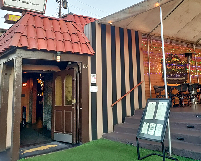 The iconic Golden Bull sign beckons like an old friend, promising carnivorous delights within those unassuming walls. Classic never goes out of style.