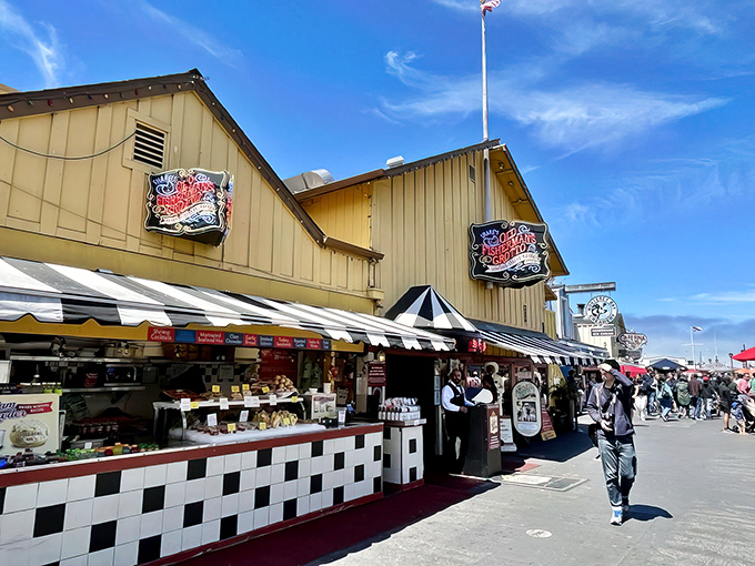 The yellow beacon of happiness on Fisherman's Wharf – where tourists and locals unite over exceptional seafood.
