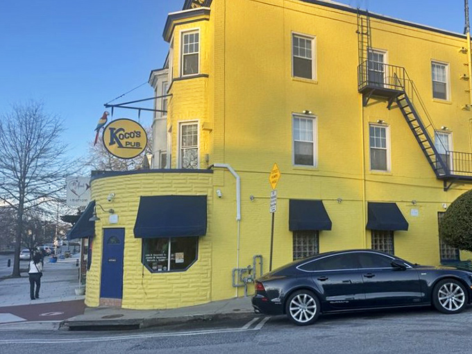The sunshine-yellow exterior of Koco's Pub isn't just a building&mdash;it's a beacon of crab cake excellence standing proudly on a Baltimore corner.