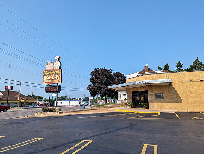 The iconic Federhofer's sign stands sentinel on Gravois Road, promising sweet salvation to all who enter this St. Louis institution.