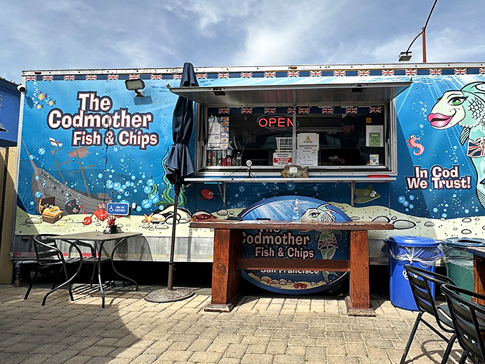 That brilliant blue exterior isn't just eye-catching &ndash; it's a beacon calling all seafood lovers home.