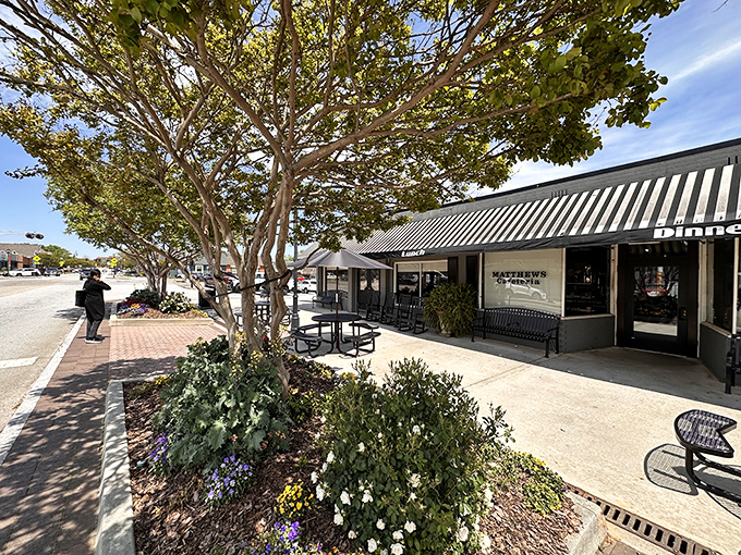 The unassuming exterior of Matthews Cafeteria stands as a time capsule in Tucker, where generations have come for comfort food that never goes out of style.