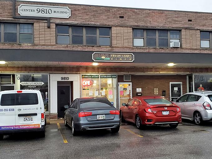 Unassuming strip mall treasure! Fresh Start Diner's modest exterior houses culinary magic that proves you should never judge a breakfast spot by its storefront.