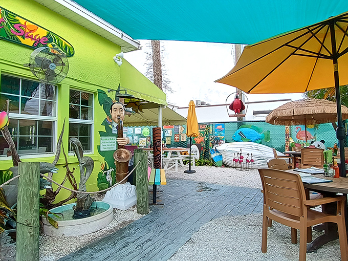 The lime-green cottage with giant silverware and tropical flair isn't just eye-catching&mdash;it's practically screaming "amazing brunch inside!" at passing motorists on Gulf Boulevard.
