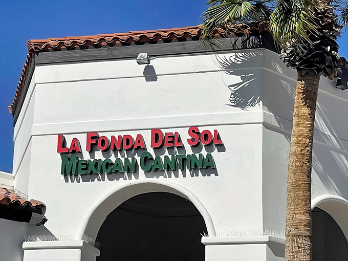 The iconic terra cotta roof and Spanish-style arches of La Fonda Del Sol welcome hungry visitors like an old friend inviting you over for dinner.