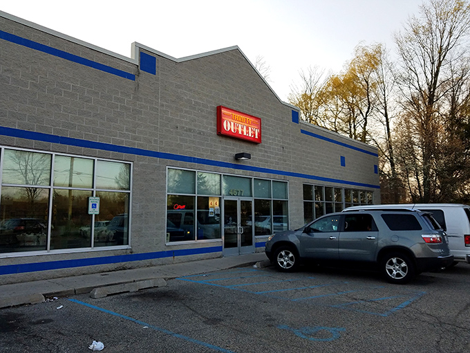 The unassuming exterior that houses more bargain treasures than a pirate's secret cave.