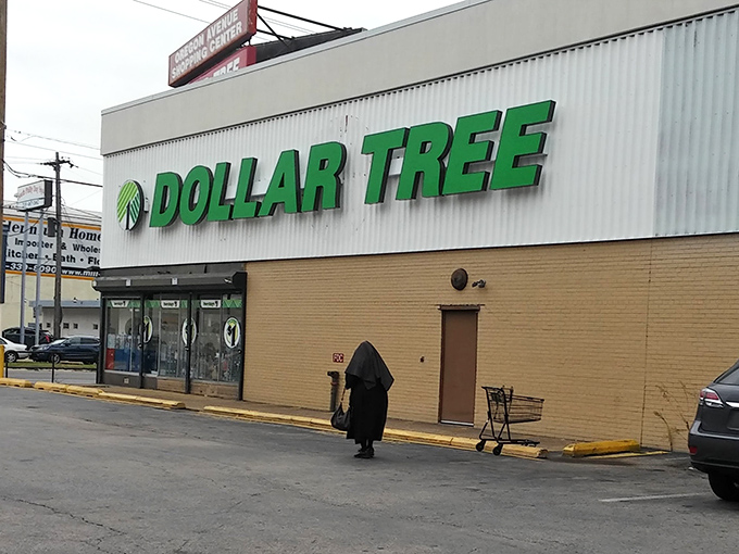 The iconic green Dollar Tree sign beckons like a budget-friendly lighthouse, guiding thrifty Pennsylvanians to the promised land of affordable treasures.
