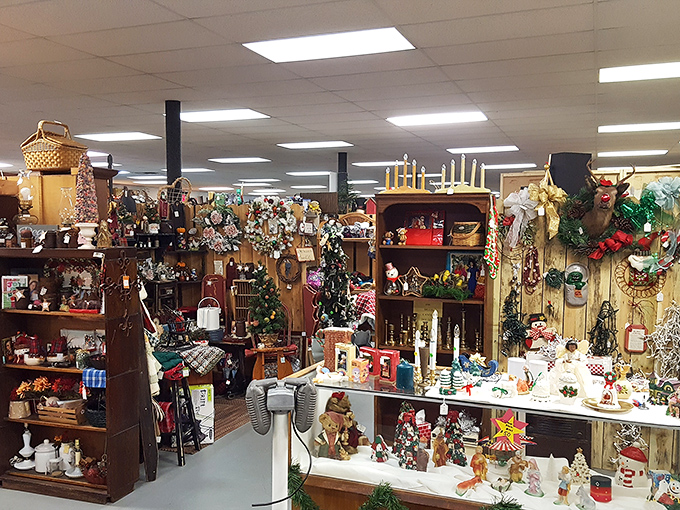 Treasure hunters' paradise: Endless aisles of collectibles and curiosities await at Miller's Crossing Fleatique, where one person's past becomes another's perfect find.