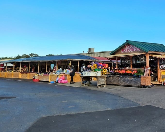 The entrance to treasure-hunting paradise! Great Smokies Flea Market's exterior promises adventures that'll have your wallet whispering, "Be gentle with me."
