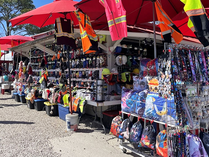 Chandeliers that would make Liberace jealous hang above an impressive furniture showroom where yesterday's living rooms await tomorrow's memories.
