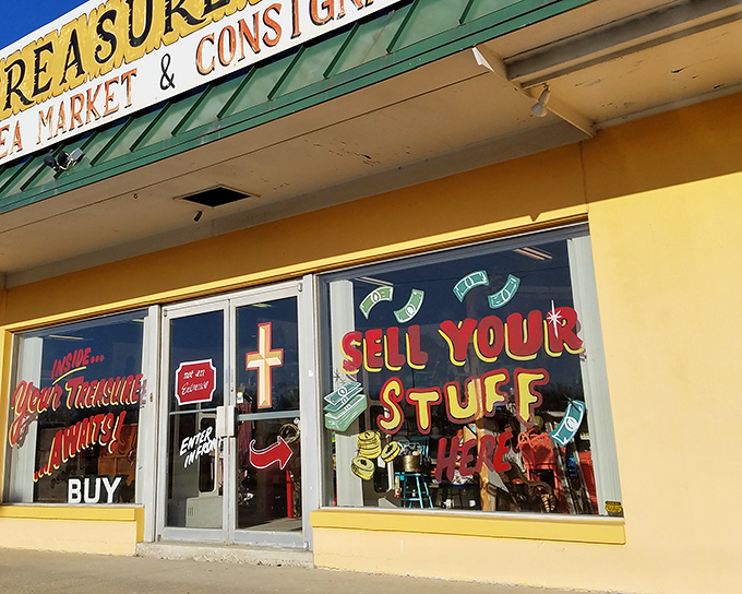 The unassuming yellow exterior of Treasures Indoor Flea Market promises little but delivers big&mdash;like finding an extra onion ring in your fries.