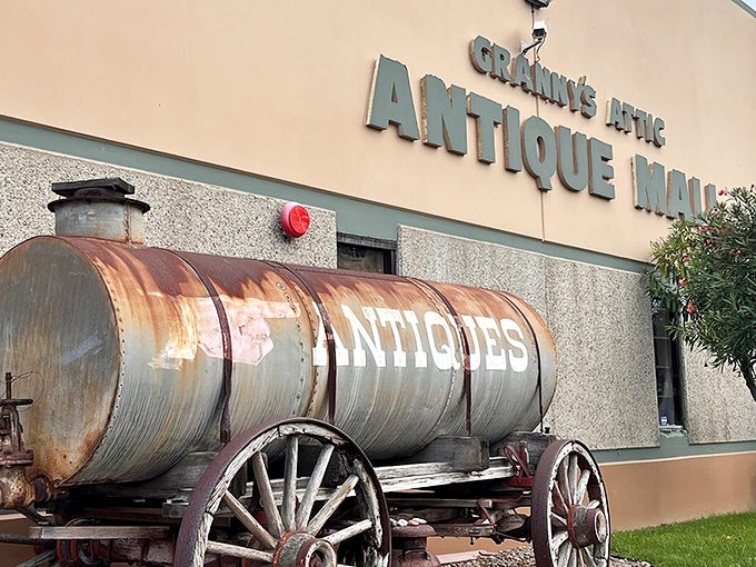 The iconic water tank outside announces your arrival at treasure-hunting paradise. Like a rustic sentinel guarding decades of memories waiting to be rediscovered.
