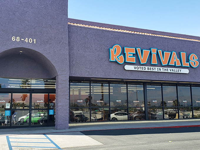 The purple-gray exterior of Revivals proudly announces its "Best in the Valley" status &ndash; like finding the cool kid's house in a neighborhood of bargains.