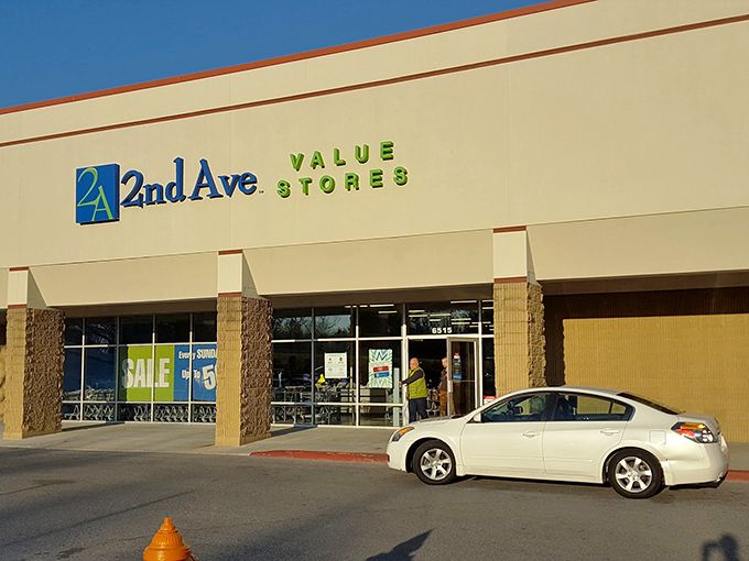 The unassuming exterior of 2nd Ave Thrift Superstore hides a wonderland of bargains within. Like a treasure chest disguised as a strip mall tenant.