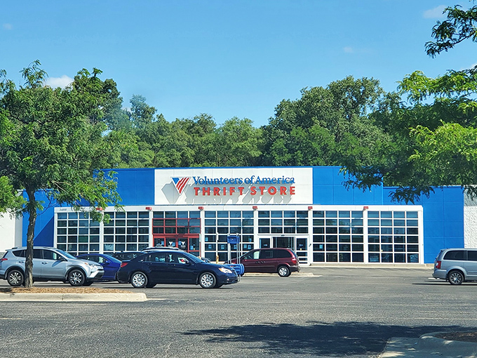 The bright blue facade of VOA Westland stands like a beacon of bargain possibilities &ndash; retail therapy without the retail prices.