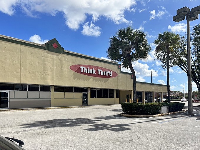 Think Thrift's unassuming exterior hides a treasure trove within, like finding out your quiet neighbor used to tour with The Rolling Stones.