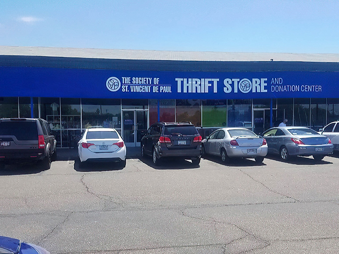 The blue-fronted bargain palace beckons with its no-nonsense signage. Behind these doors, treasure hunting becomes an Olympic sport.