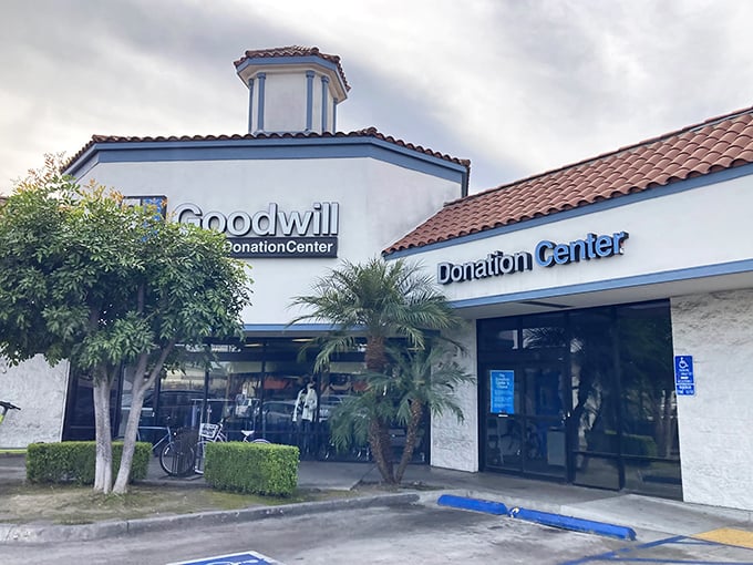 The Spanish-style architecture with its distinctive terracotta roof makes this Goodwill look more like a boutique than a bargain hunter's paradise.