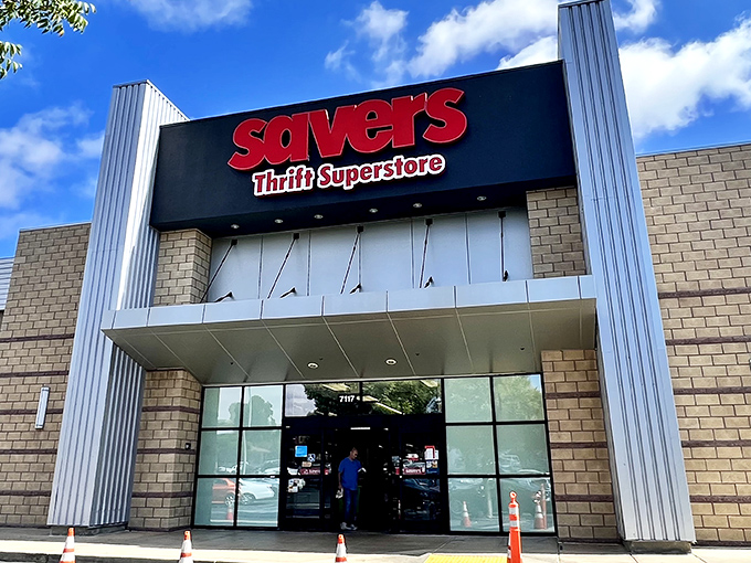 That familiar red sign promises retail therapy without the guilt of full-price shopping.