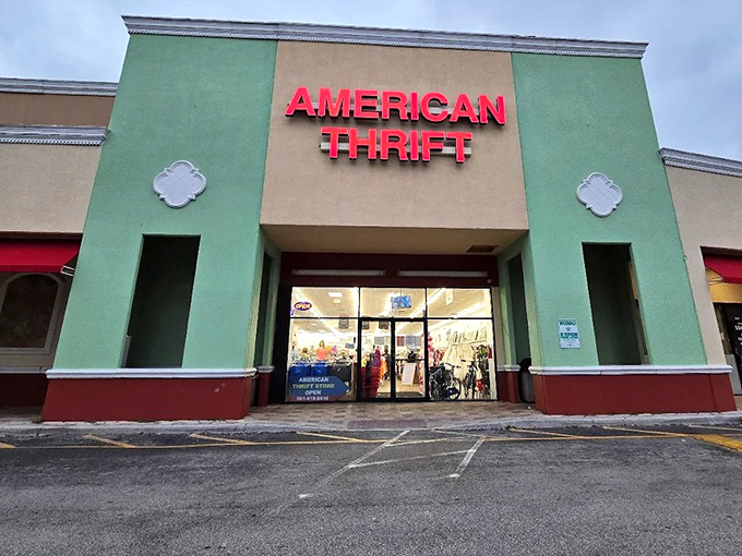 That mint green and terra cotta exterior promises treasure hunting adventures that your credit card will actually appreciate.