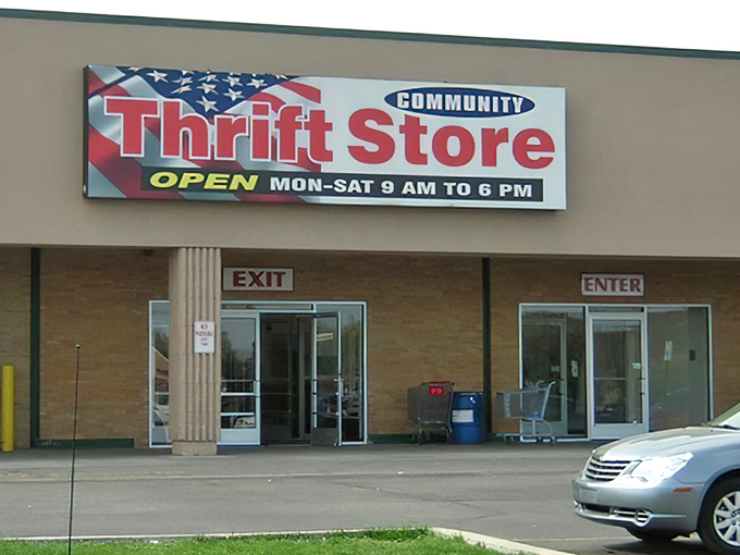 The unassuming exterior of Community Thrift Store in Clinton Township hides a treasure trove within. Like finding a Michelin-starred restaurant in a strip mall.