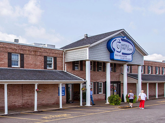 The stately brick exterior with its distinctive blue sign promises treasure hunting on an epic scale&mdash;like a suburban Atlantis for bargain seekers.