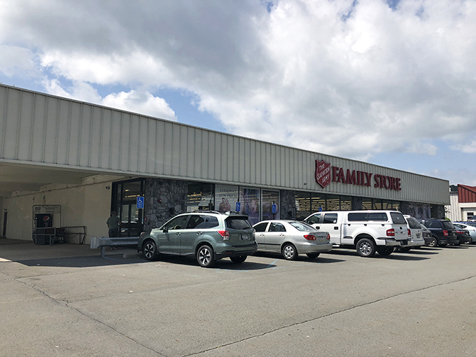 The unassuming exterior of Salvation Army in Honesdale hides a treasure trove within. Like a Vegas casino, what happens inside defies the modest facade.