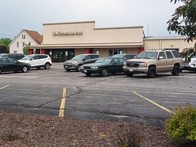 The unassuming exterior with its signature red pillars doesn't hint at the wonderland of secondhand treasures waiting inside this West Bend institution.