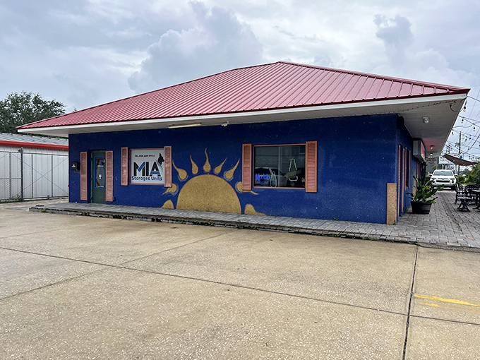 The electric blue exterior of La Cocina isn't just a building&mdash;it's a mood announcement. Those string lights promise a fiesta before you even reach for the door handle.