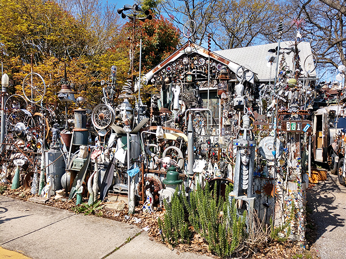 The front yard fortress of fantastical metal&mdash;where your neighbor's "junk" becomes a suburban Guggenheim that would make Tim Burton jealous.