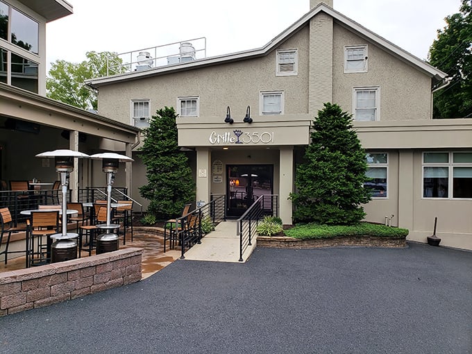 The unassuming exterior of Grill 3501 proves that culinary greatness doesn't need flashy neon&mdash;just like how the best characters in movies aren't always the loudest.