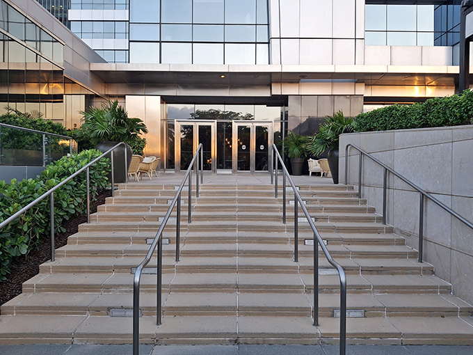 Those stone steps aren't just an entrance - they're your red carpet moment before culinary greatness.