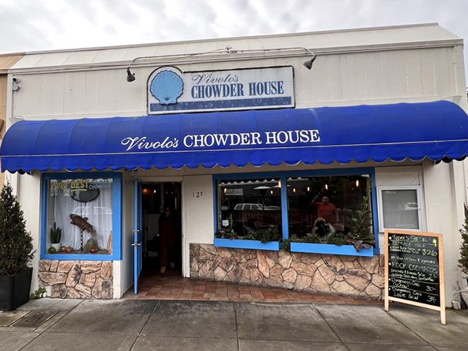 The blue awning of Vivolo's beckons like a maritime flag signaling safe harbor for the chowder-obsessed traveler. Pacific Grove's best-kept secret in plain sight.