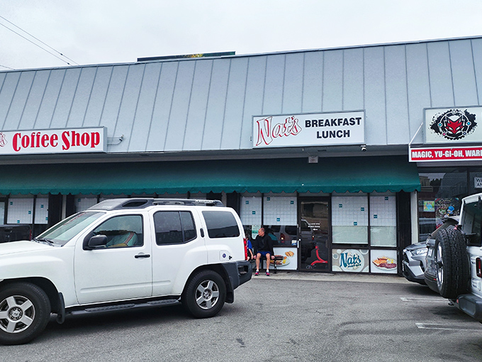 The blue awning and classic signage of Nat's Coffee Shop isn't trying to impress Instagram &ndash; it's too busy perfecting breakfast instead.