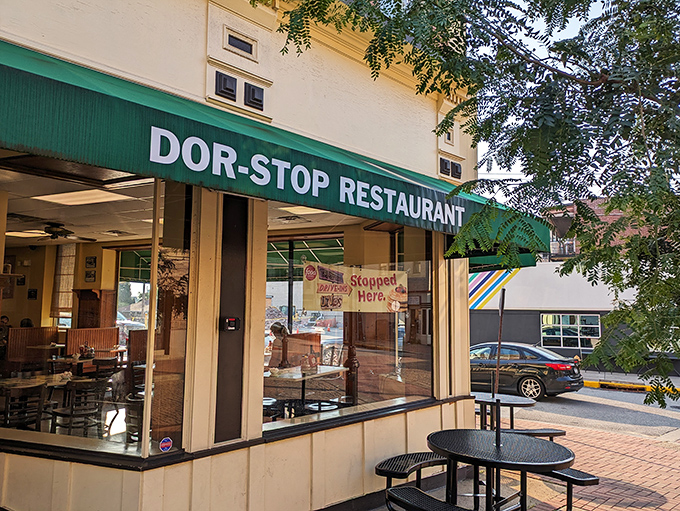 The iconic green awning of Dor-Stop beckons like a breakfast lighthouse in Dormont. This unassuming corner spot has been making morning magic for decades.