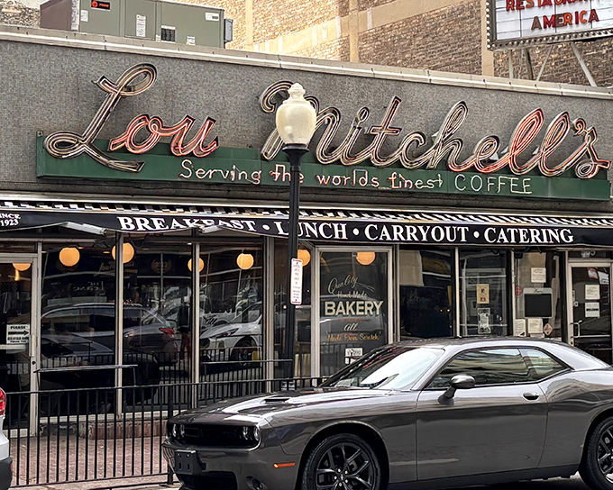 The iconic neon sign of Lou Mitchell's promises "the world's finest coffee" &ndash; a bold claim that generations of Chicagoans insist is absolutely true.