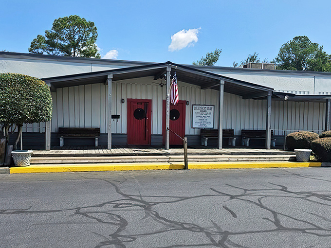 Those red doors aren't just an entrance &ndash; they're a portal to fried fish paradise.
