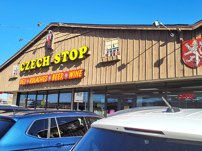 The Czech Stop stands proudly alongside I-35, a humble wooden facade that's become more iconic to Texas travelers than many skyscrapers.