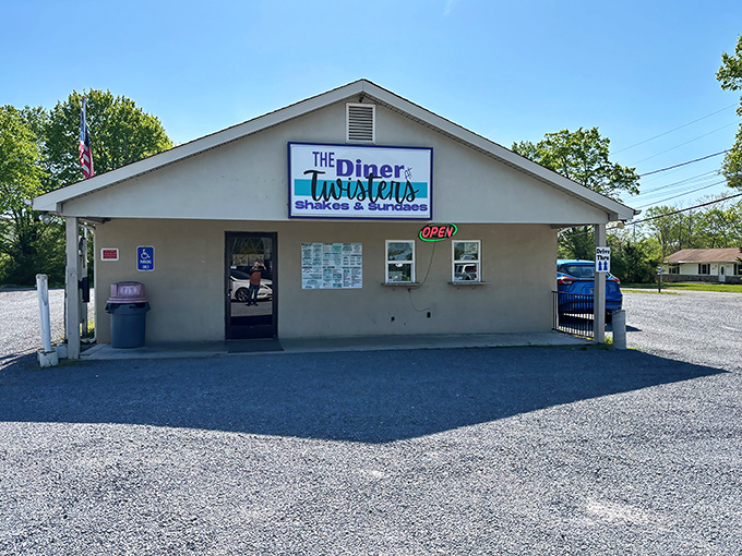 The unassuming exterior of Twisters might fool you, but that blue bench outside is practically whispering, "Sit here after you've experienced ice cream nirvana."