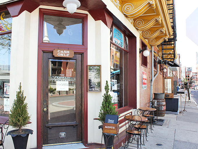 Those neon signs and vintage charm make every evening stroll feel like stepping into a classic movie scene.