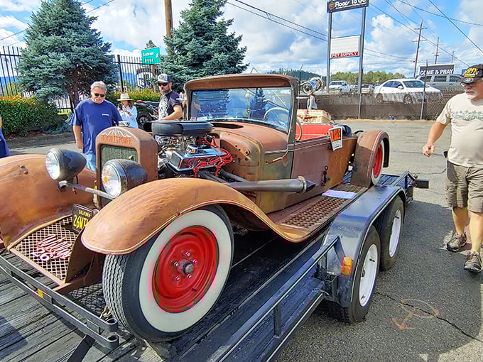 The cheerful yellow tube man waves frantically outside the fairgrounds, like an old friend who's had too much coffee but still gives the best directions.