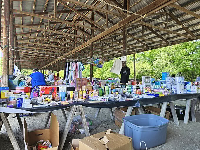 The covered outdoor section of Jefferson Flea Market looks like a treasure hunter's paradise, where one person's castoffs become another's prized possessions.