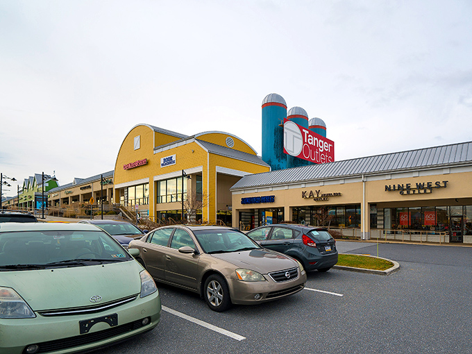 The coral-colored Express storefront beckons like a retail lighthouse, promising fashion treasures at prices that won't make your wallet weep.