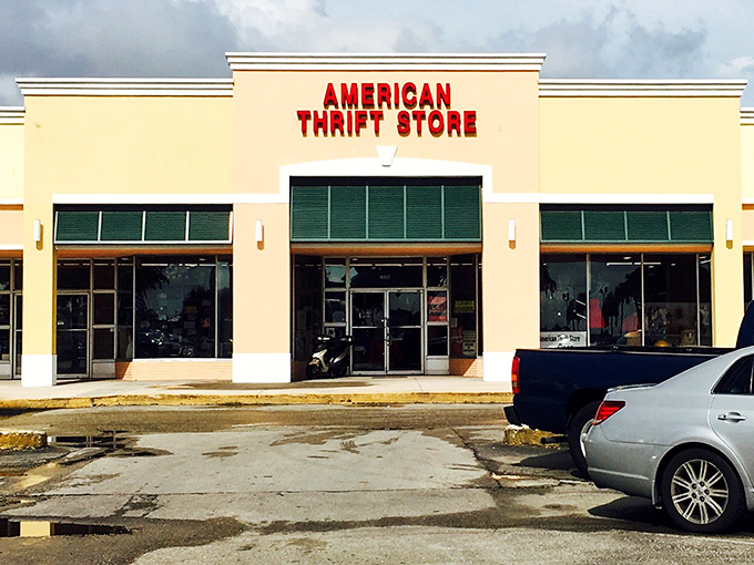 The unassuming exterior of American Thrift Store beckons with the promise of treasures within, like a Vegas casino without the flashing lights or minimum bets.