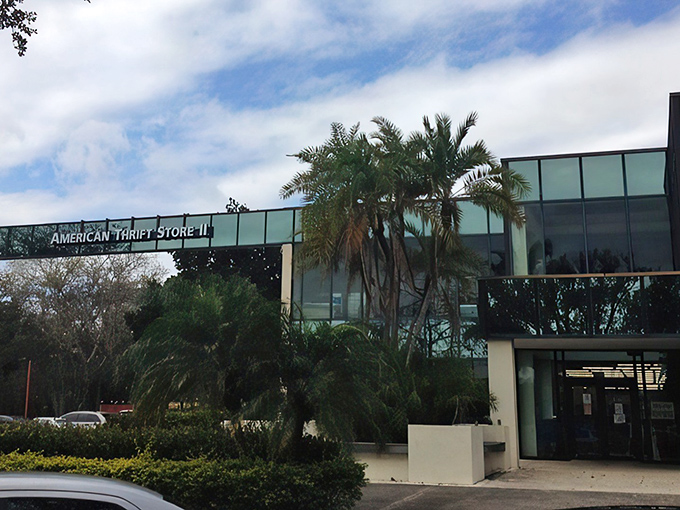 The sleek glass facade of American Thrift Store in Lauderhill stands out like a designer handbag at a yard sale&mdash;unexpectedly upscale.